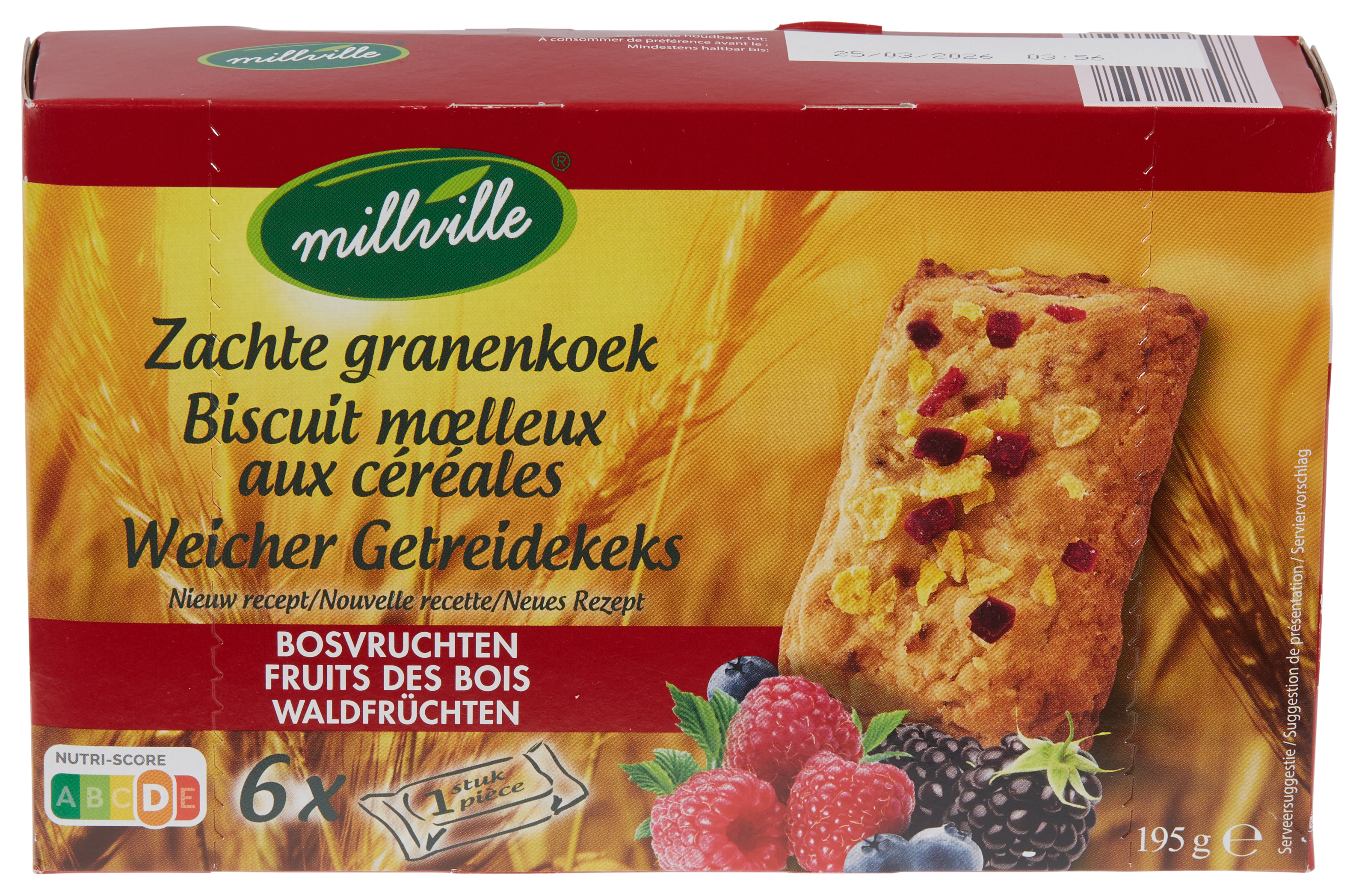MILLVILLE (ALDI) Zachte granenkoek bosvruchten gezondheidsscore ...