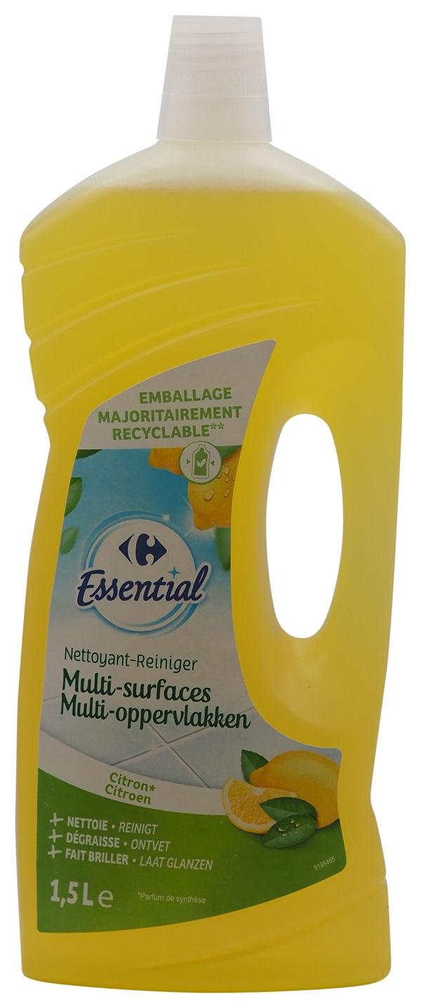 CARREFOUR ESSENTIAL Multi-oppervlakken citroen test en review - Testaankoop