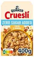 QUAKER Cruesli Zero Sugar Added Cocoa & Banana gezondheidsscore ...